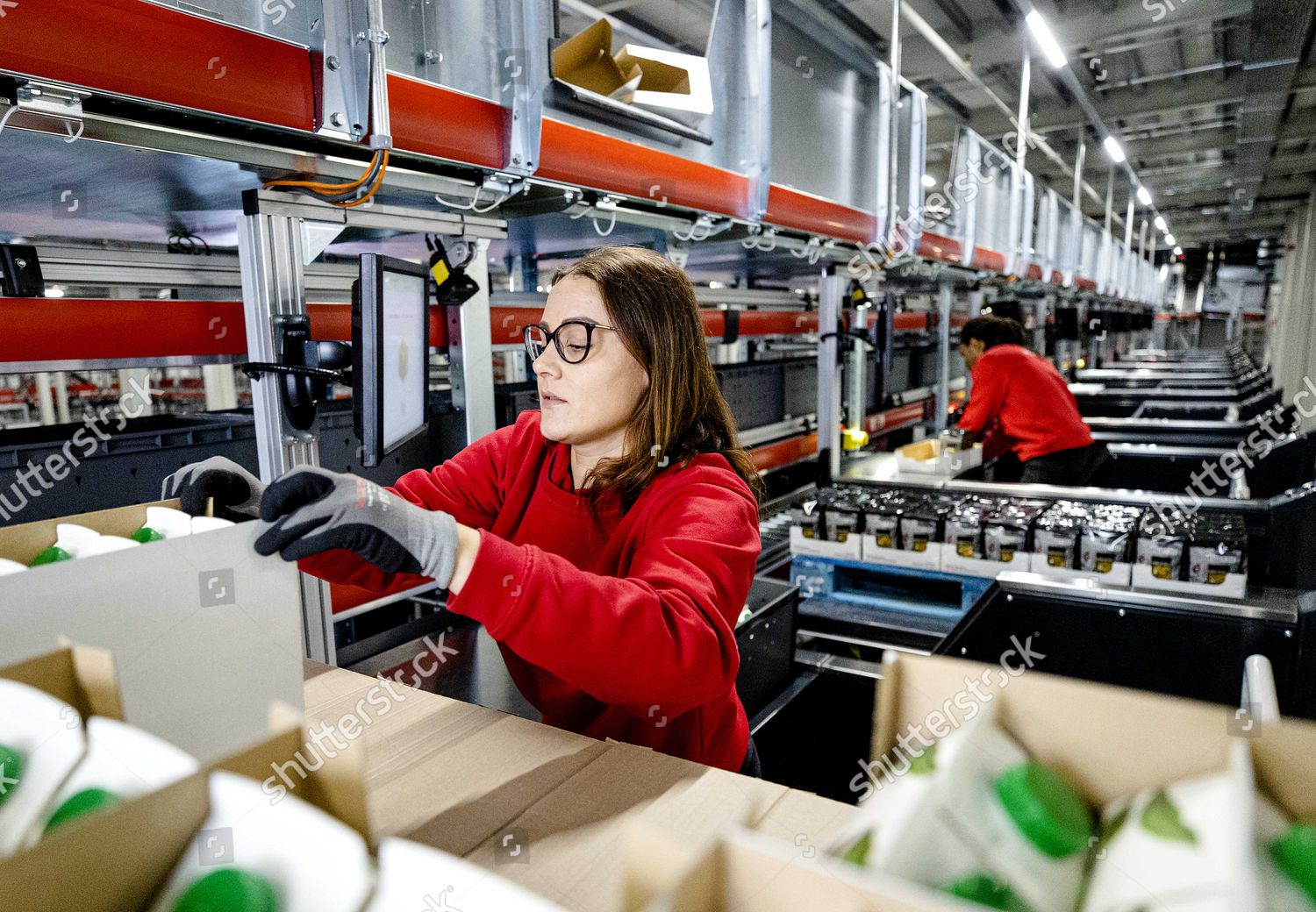 Employee During Tour Robotized Distribution Center Editorial Stock ...
