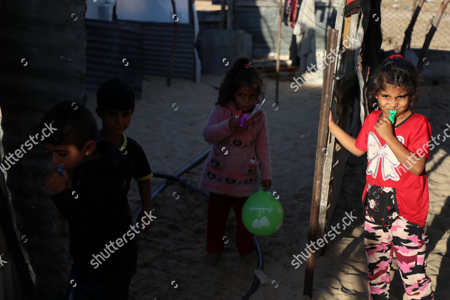 Palestinian Bedouin Children Play Outside Their Editorial Stock Photo ...