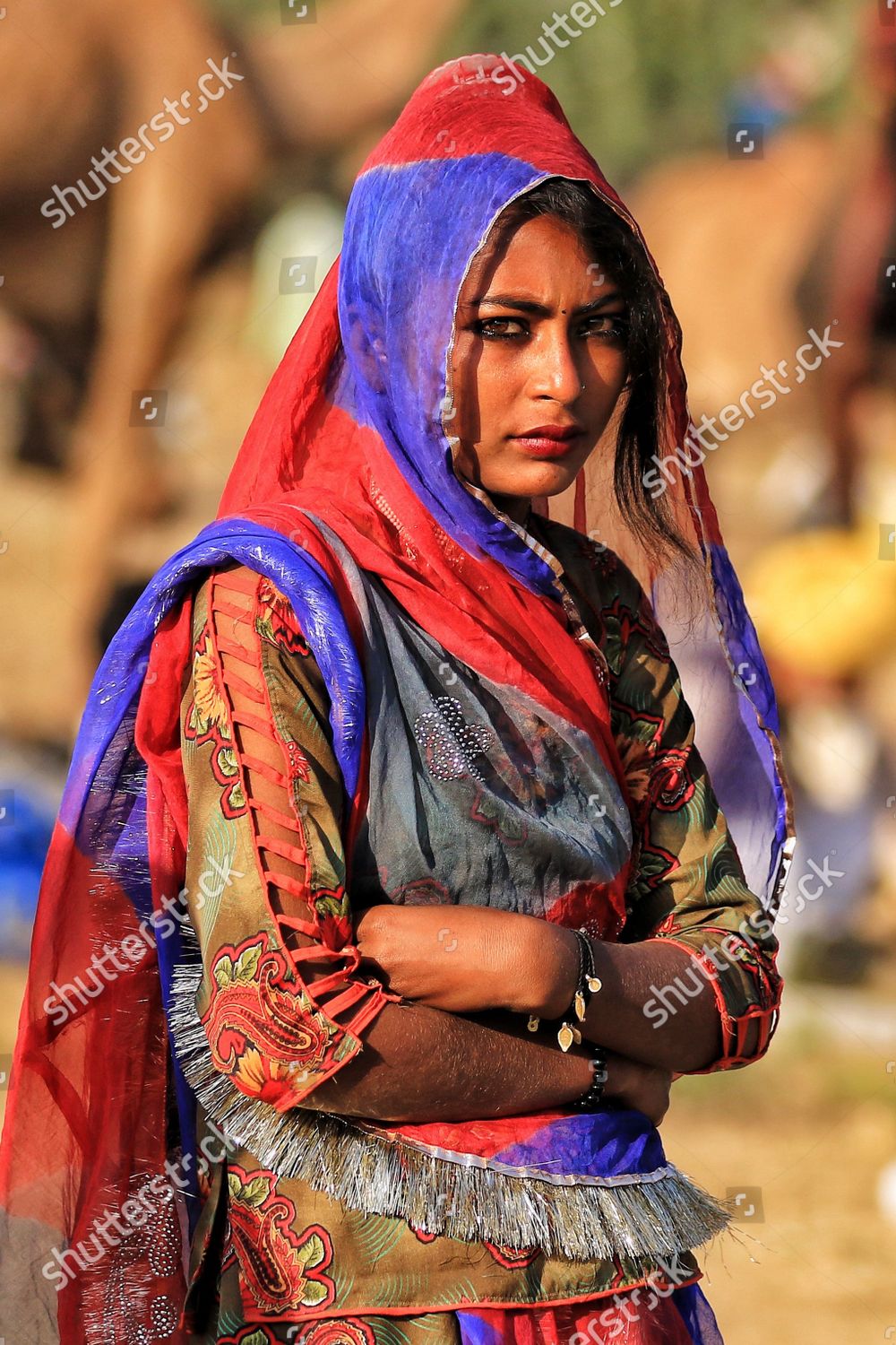 Local Tribe Girl During Annual Pushkar Editorial Stock Photo - Stock ...