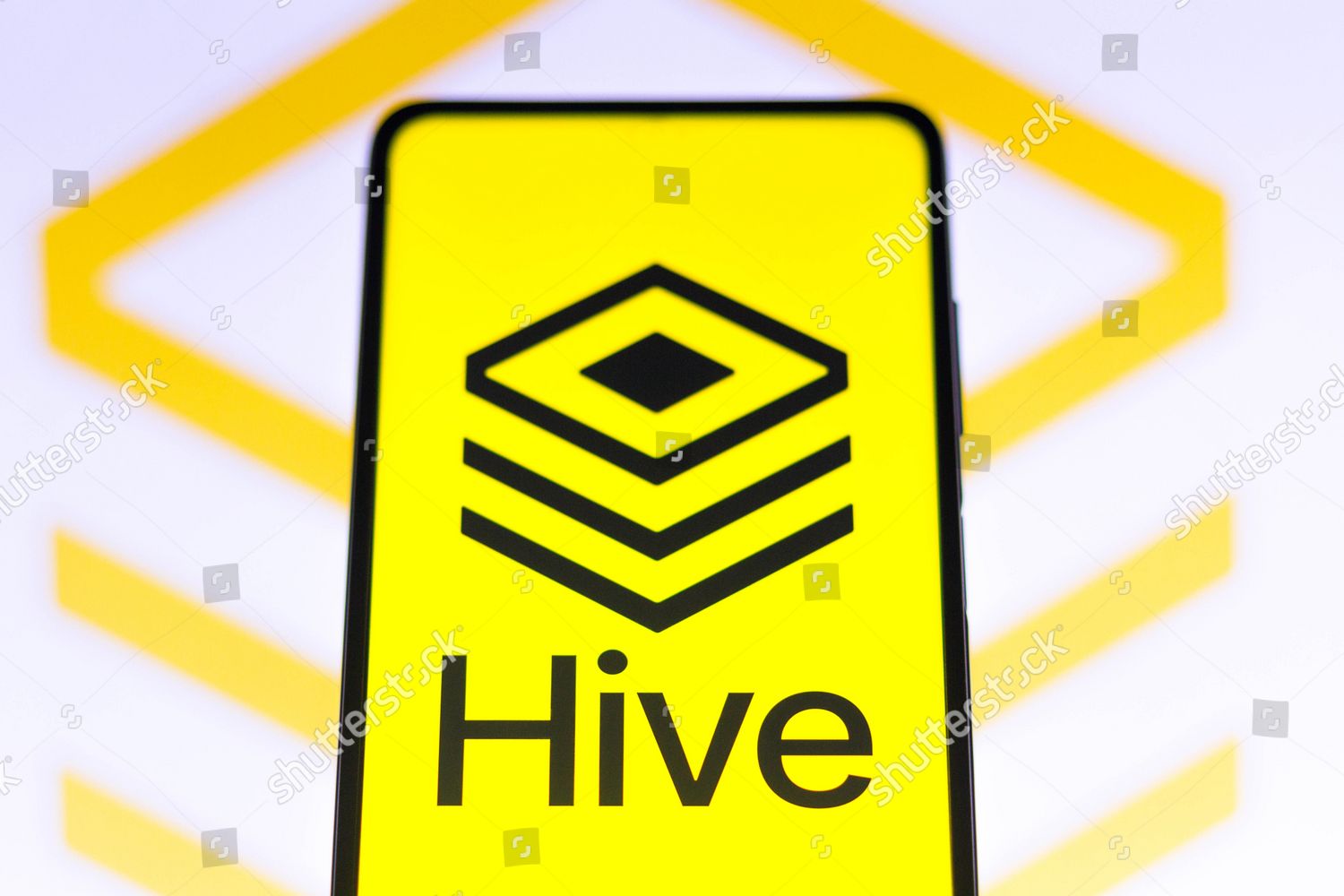 This Photo Illustration Hive Logo Seen Editorial Stock Photo - Stock ...