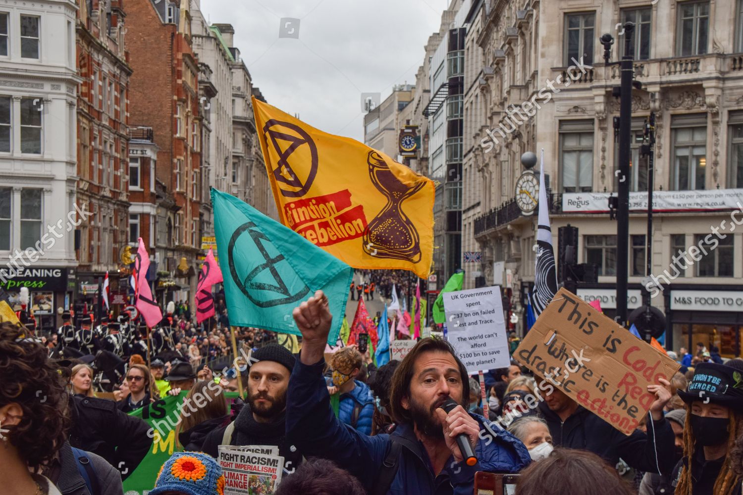 Demonstrator Chants Slogans Through Microphone During Editorial Stock ...