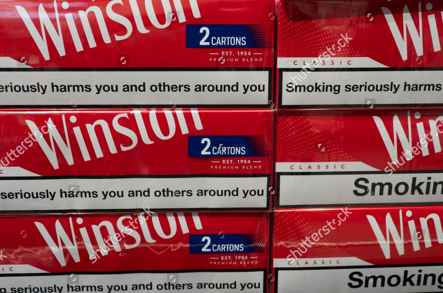 Packs Winston Cigarettes Seen Displayed On Editorial Stock Photo ...