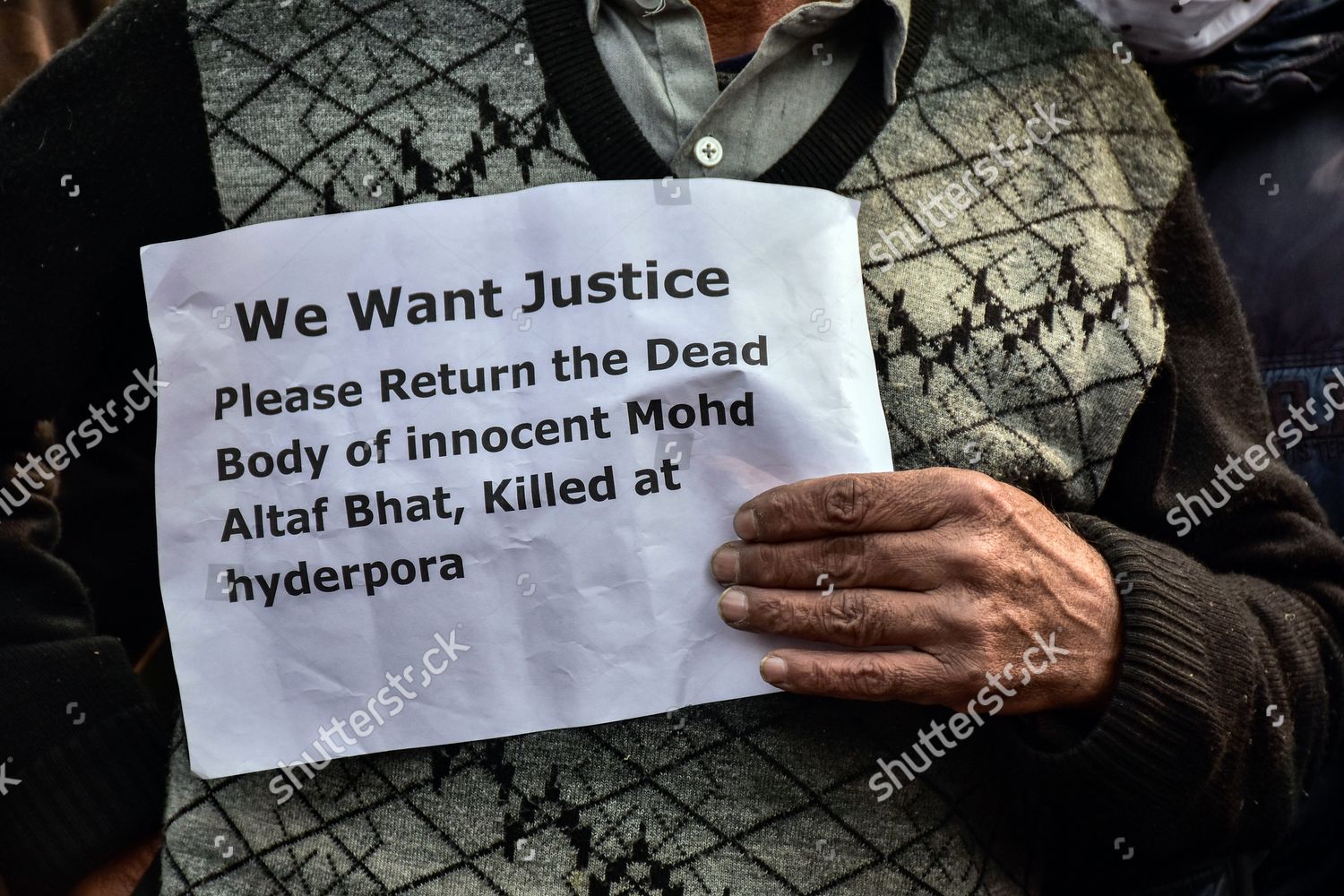 Relative Slain Mohammad Altaf Bhat Holds Editorial Stock Photo - Stock ...