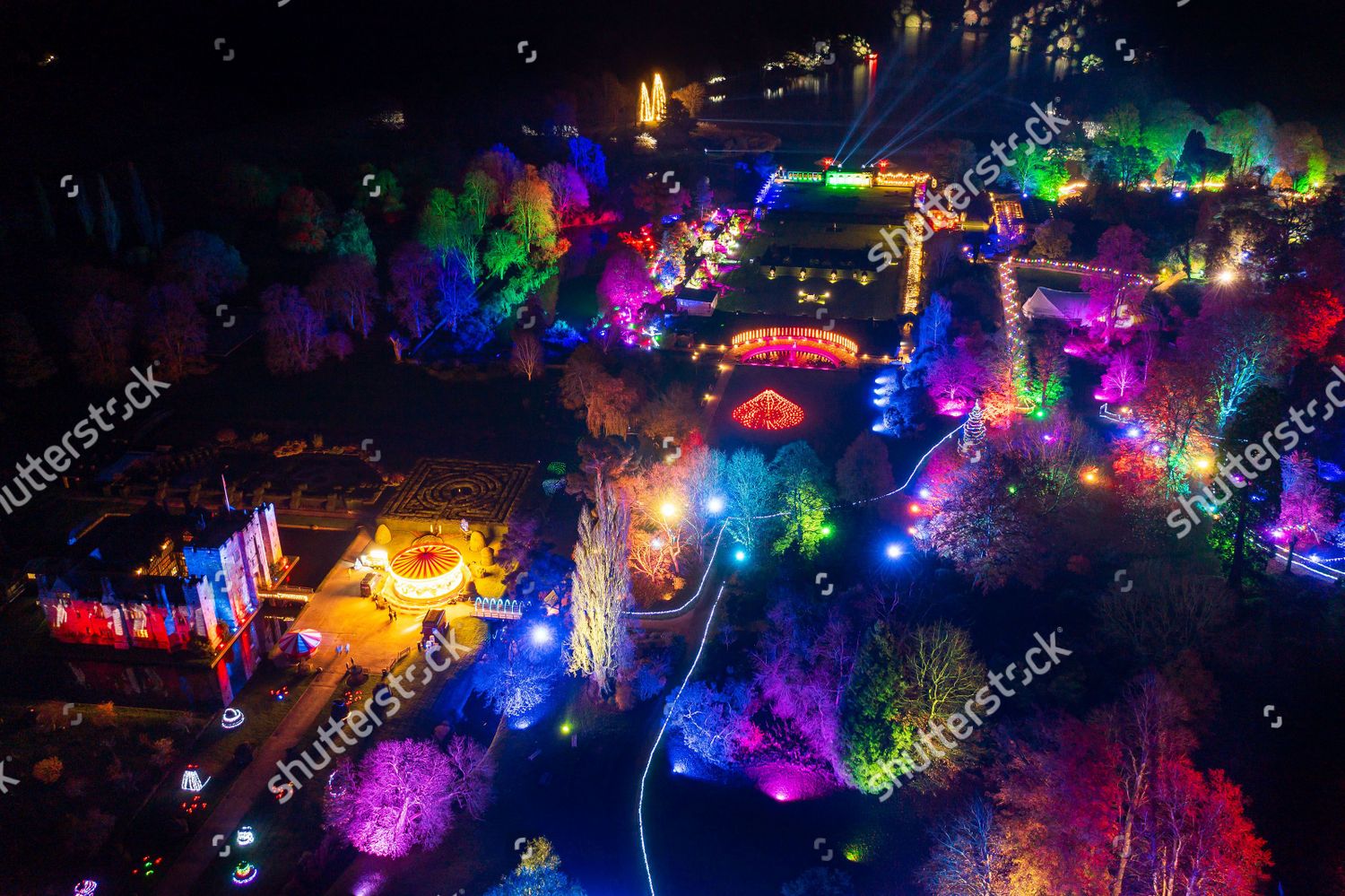 Stunning Christmas Light Display Hever Castle Editorial Stock Photo ...