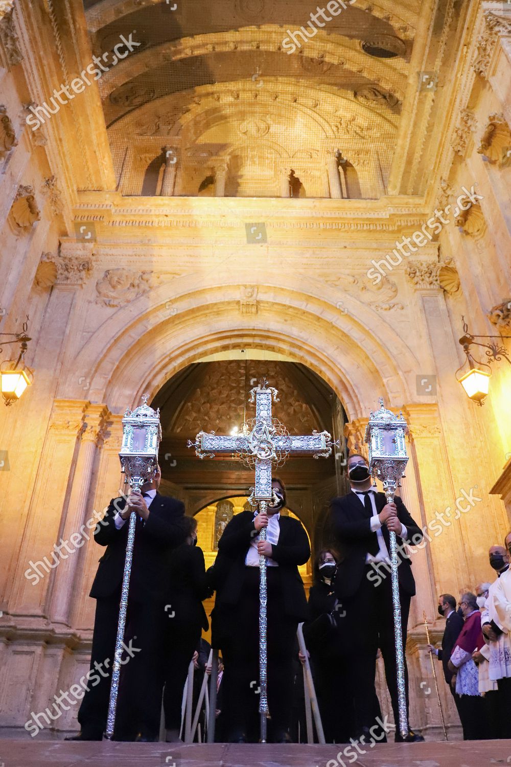 Altar Servers Carry Processional Cross Candles Editorial Stock Photo ...
