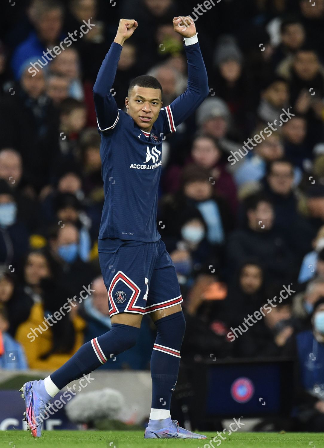 Paris Saintgermains Kylian Mbappe Celebrates After Editorial Stock ...