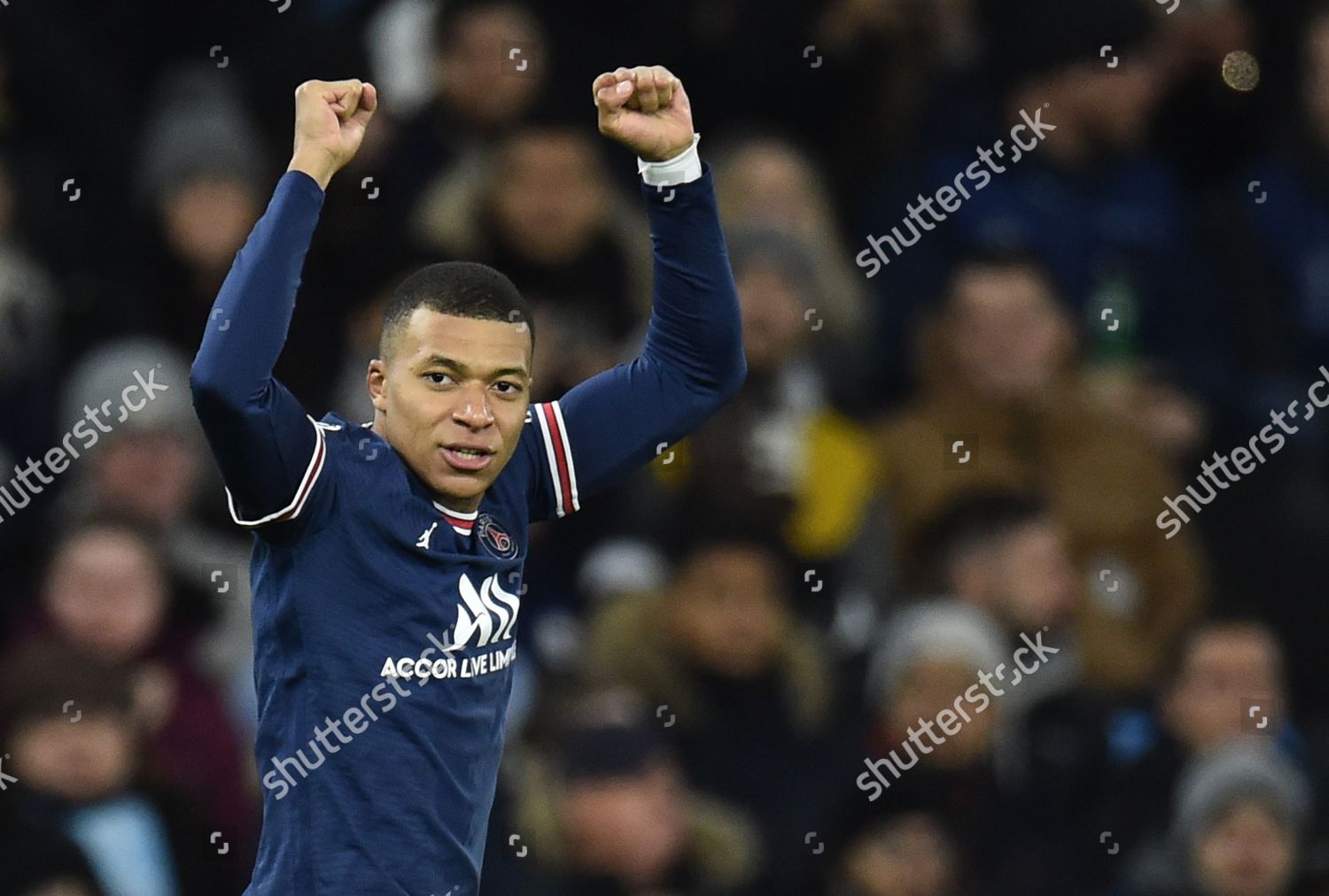 Paris Saintgermains Kylian Mbappe Celebrates After Editorial Stock ...