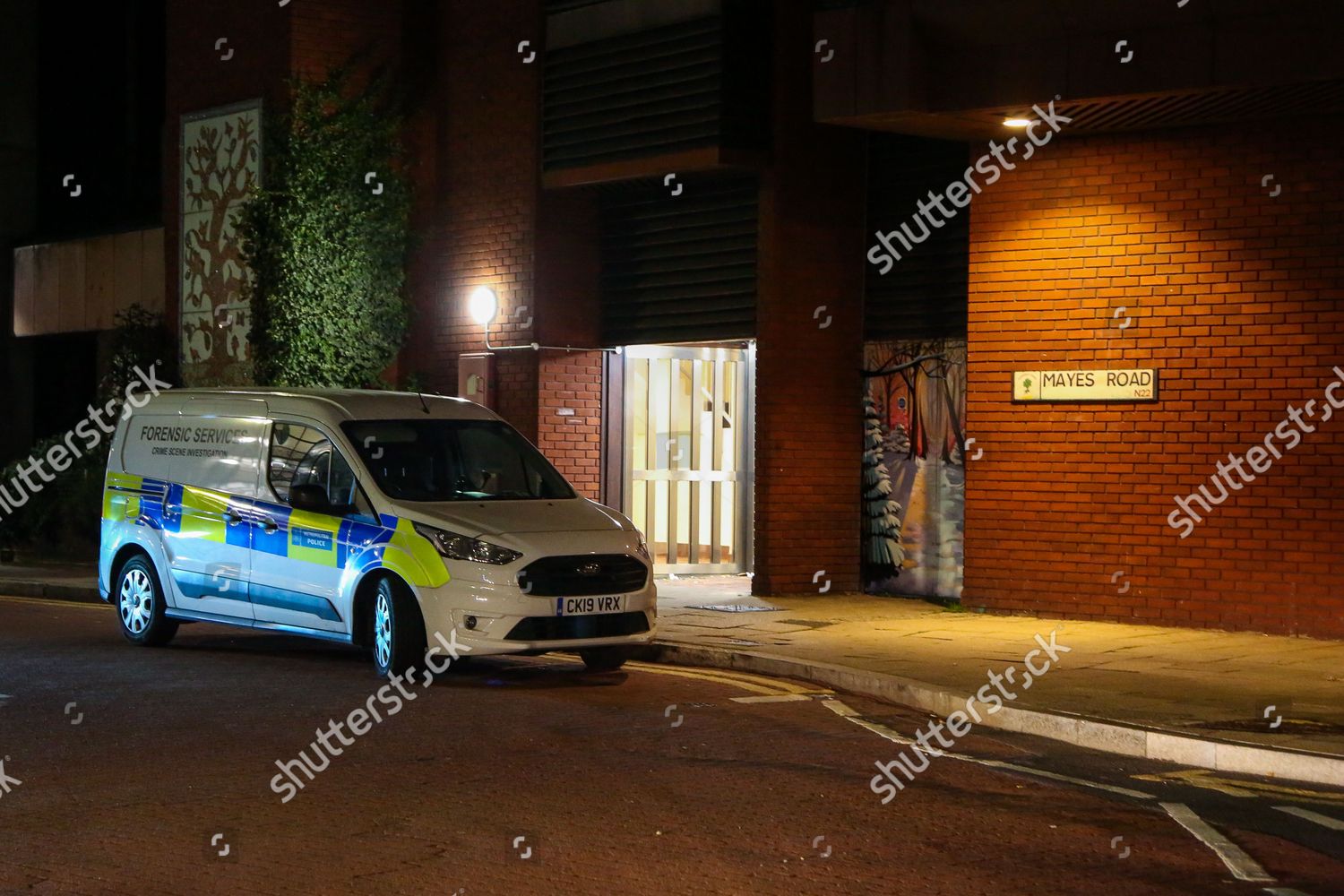 Forensic Car Parked Outside Block Flats Editorial Stock Photo - Stock ...