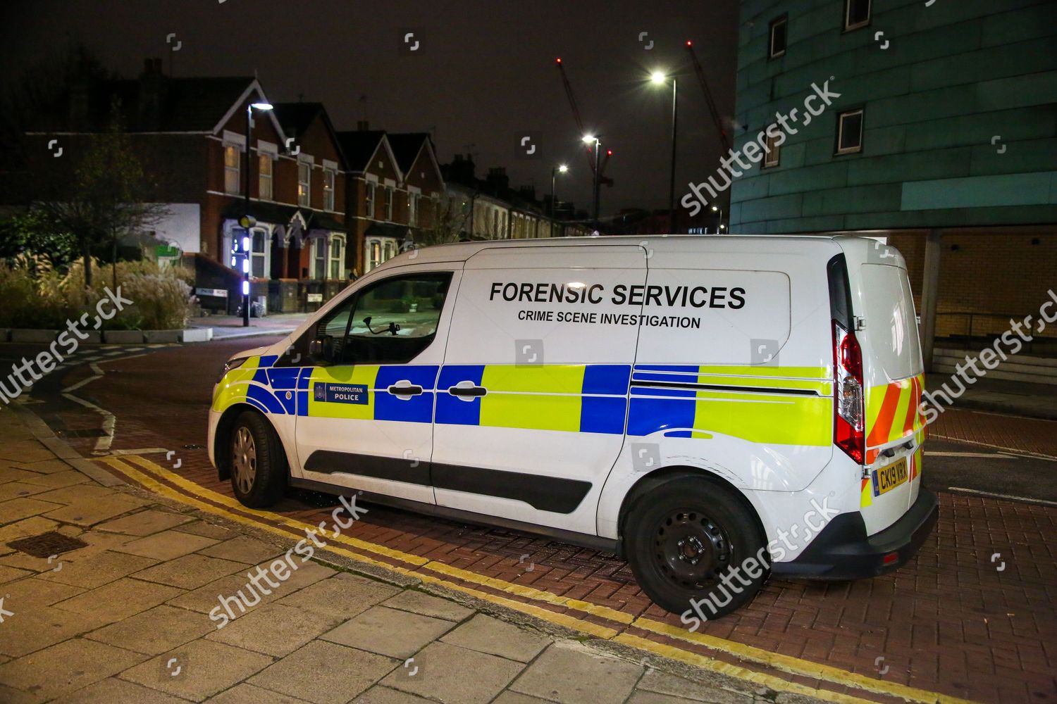 Forensic Car Parked Outside Block Flats Editorial Stock Photo - Stock ...