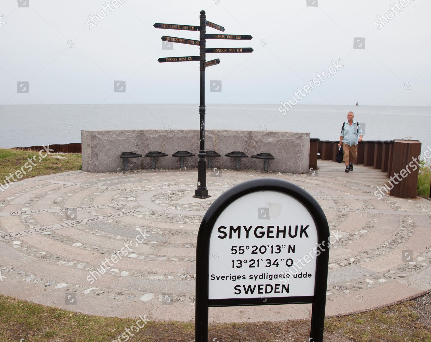Signpost Smygehuk Southernmost Point Sweden One Editorial Stock Photo ...