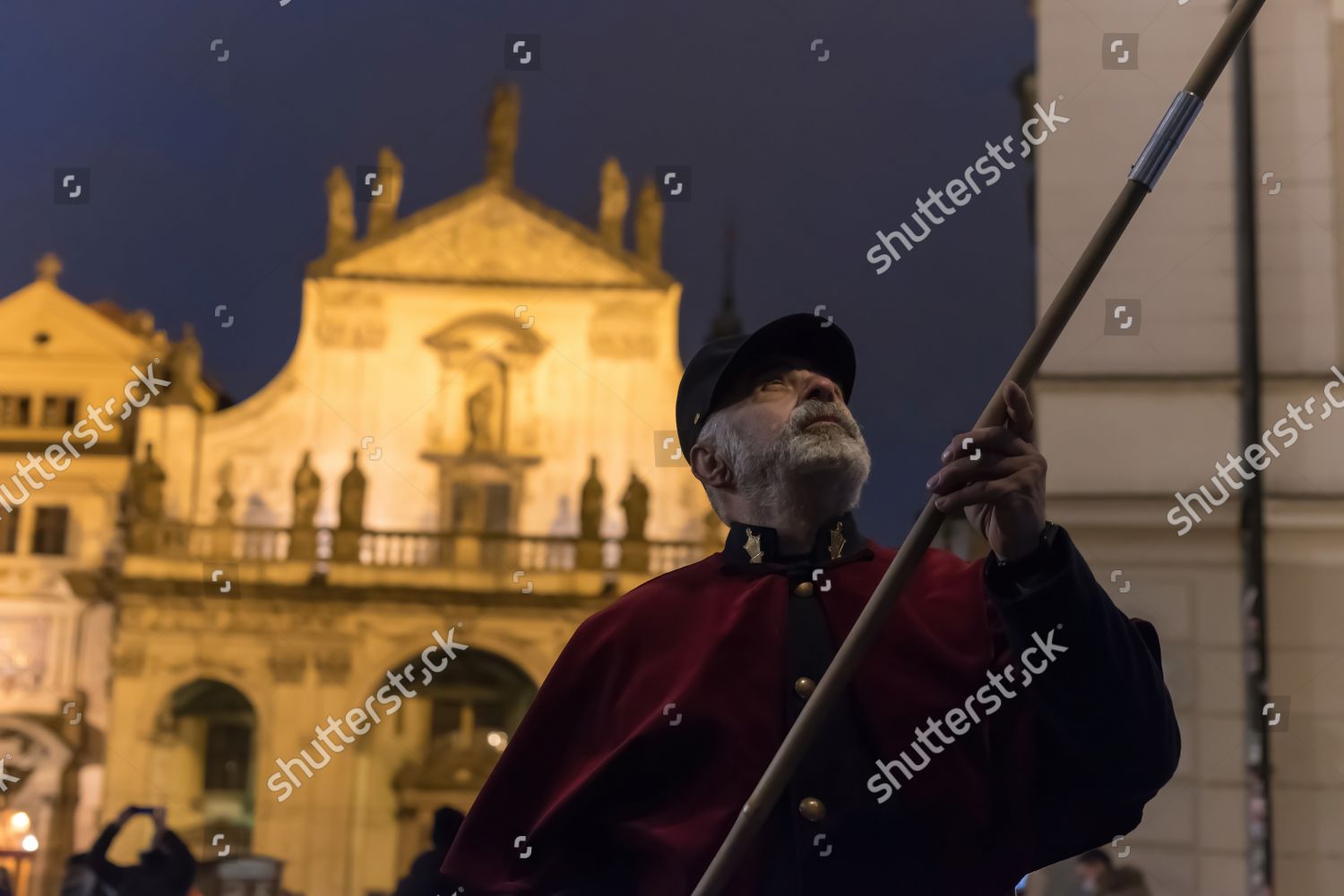 Lamplighter Wearing Traditional Uniform Red Black Editorial Stock Photo ...
