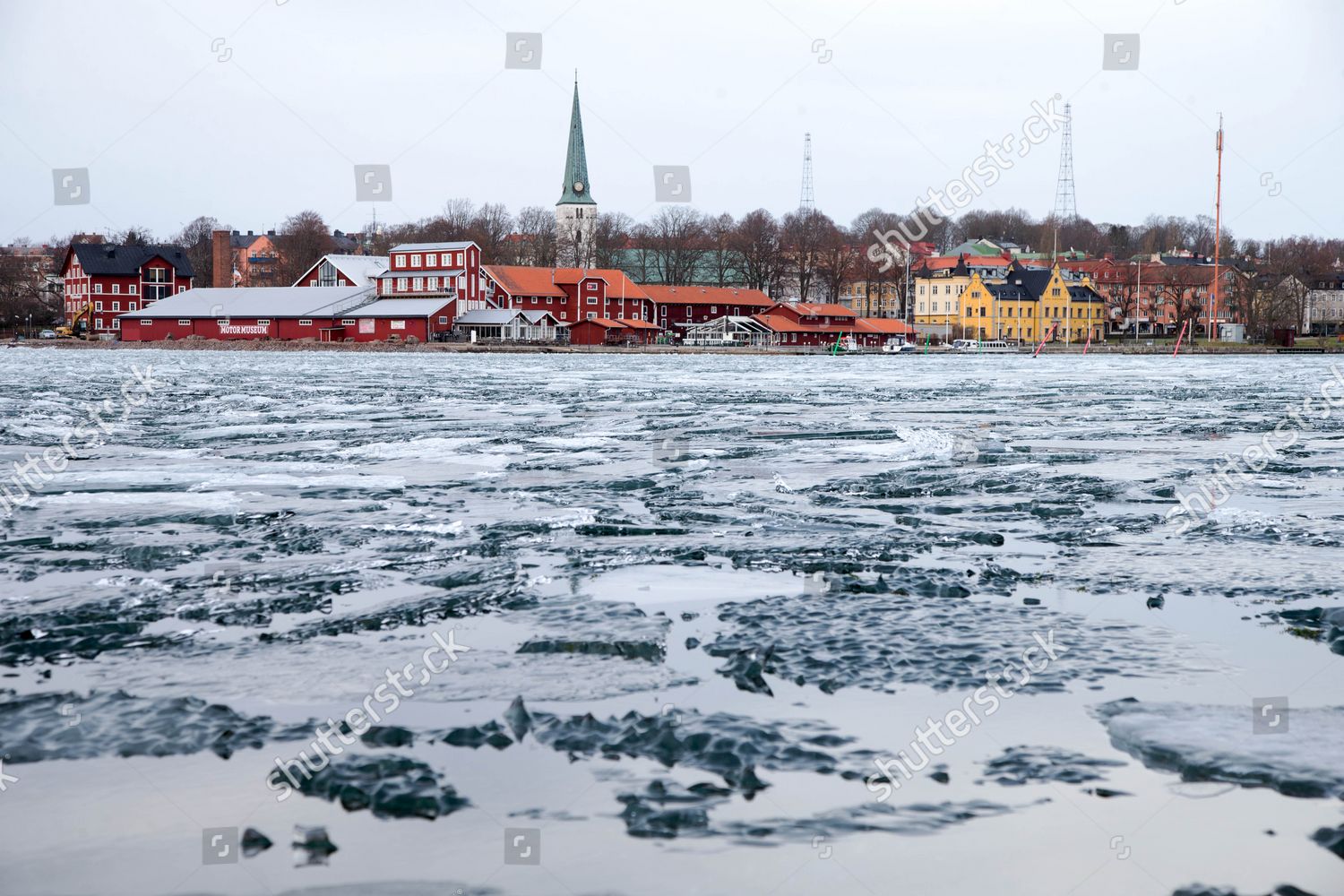 Ice On Lake Motala Sweden Editorial Stock Photo - Stock Image ...