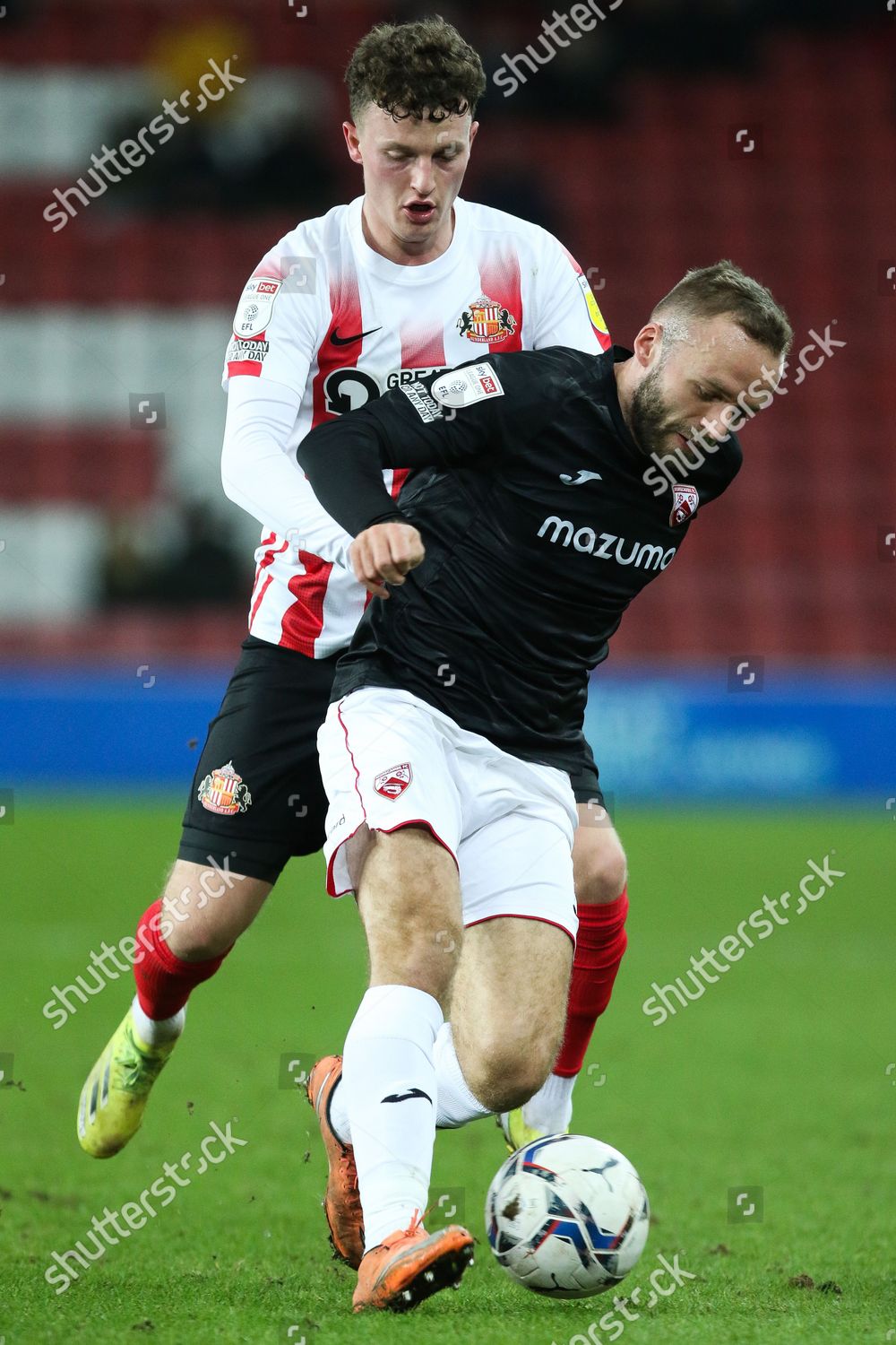Ryan Mclaughlin Morecambe Nathan Broadhead Sunderland Editorial Stock ...