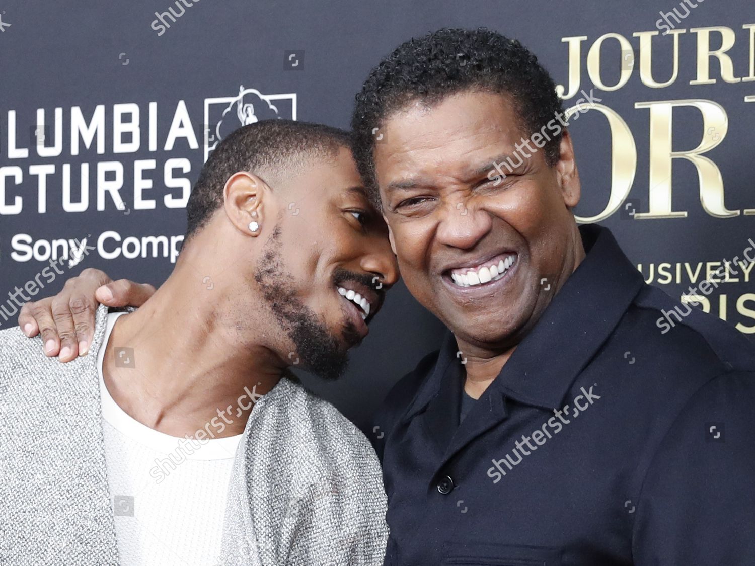 Michael B Jordan Denzel Washington Arrive Editorial Stock Photo - Stock ...