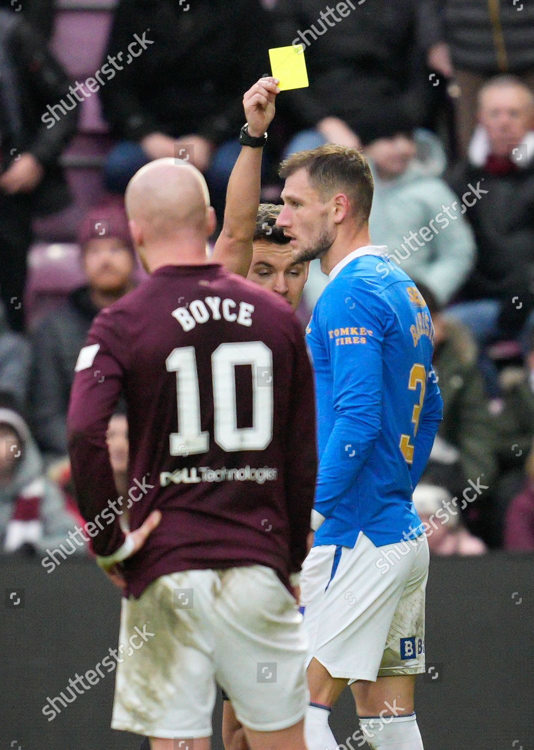 Referee Nick Walsh Shows Yellow Card Editorial Stock Photo - Stock ...