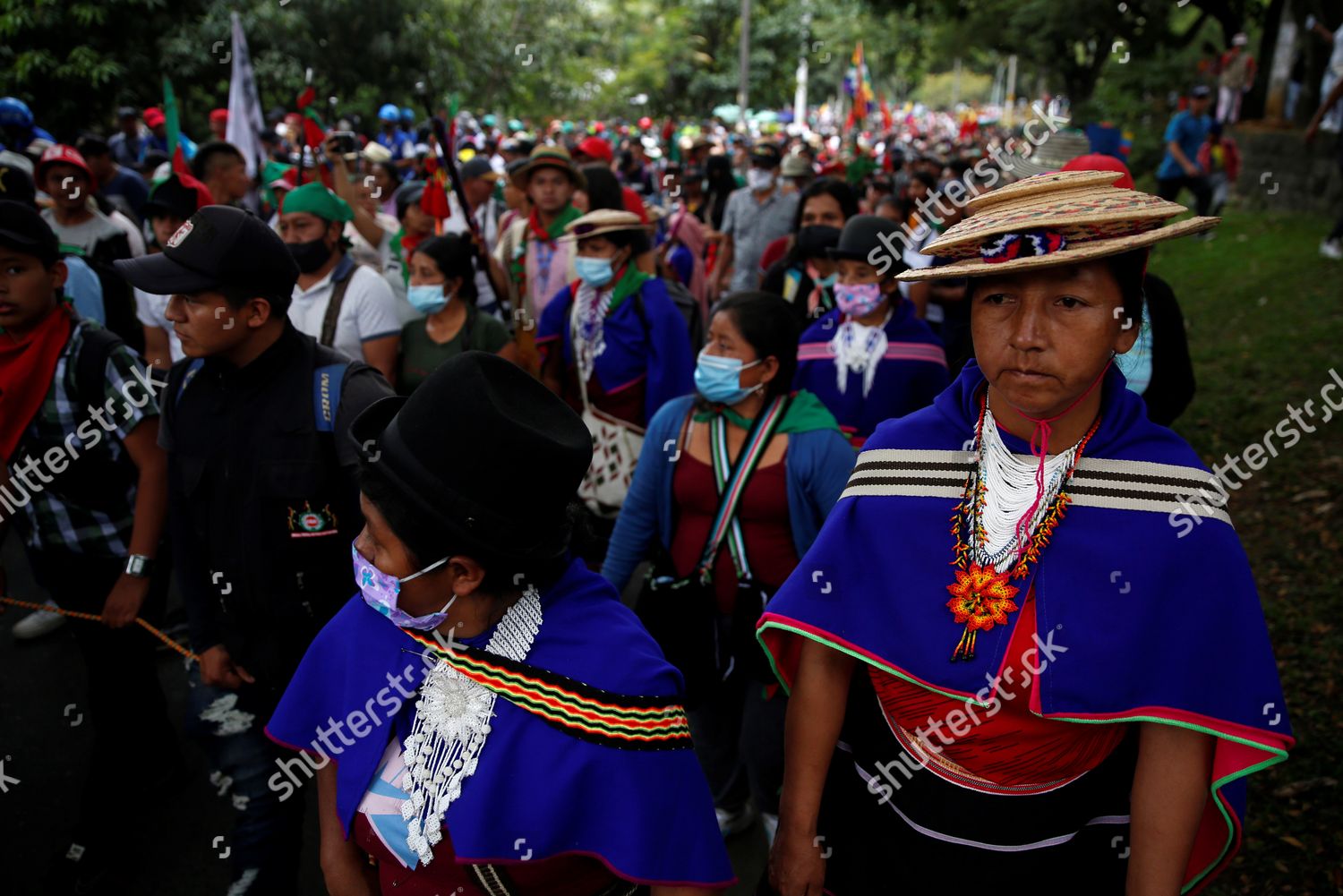 Colombian Indigenous People Attend March Cali Editorial Stock Photo ...