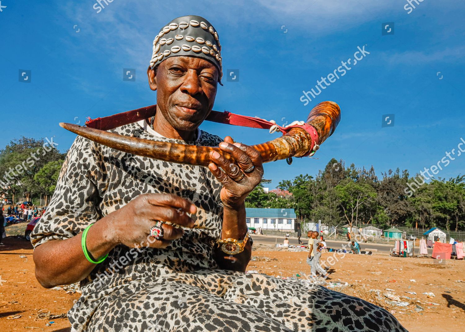 Traditional Instrumentalist Plays His Oporo Mbiu Editorial Stock Photo ...
