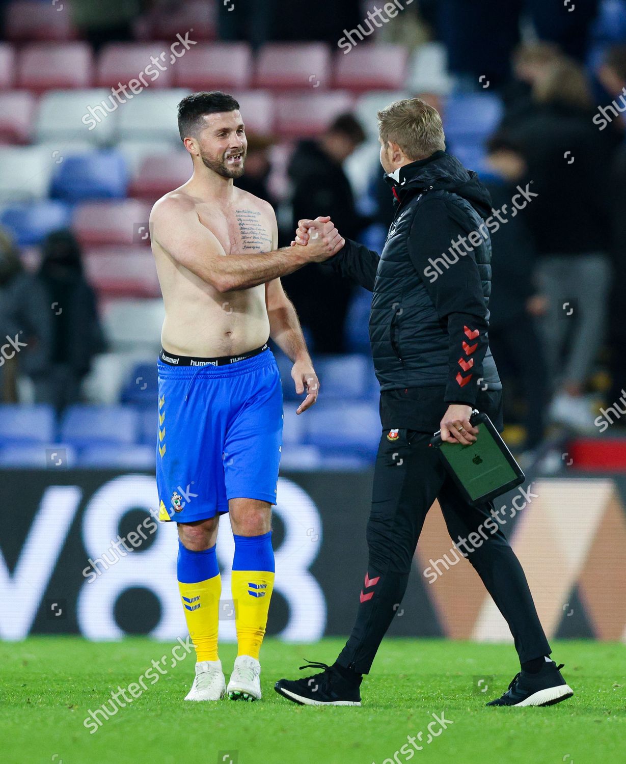 Shirtless Shane Long Southampton Shakes Hands Editorial Stock Photo ...