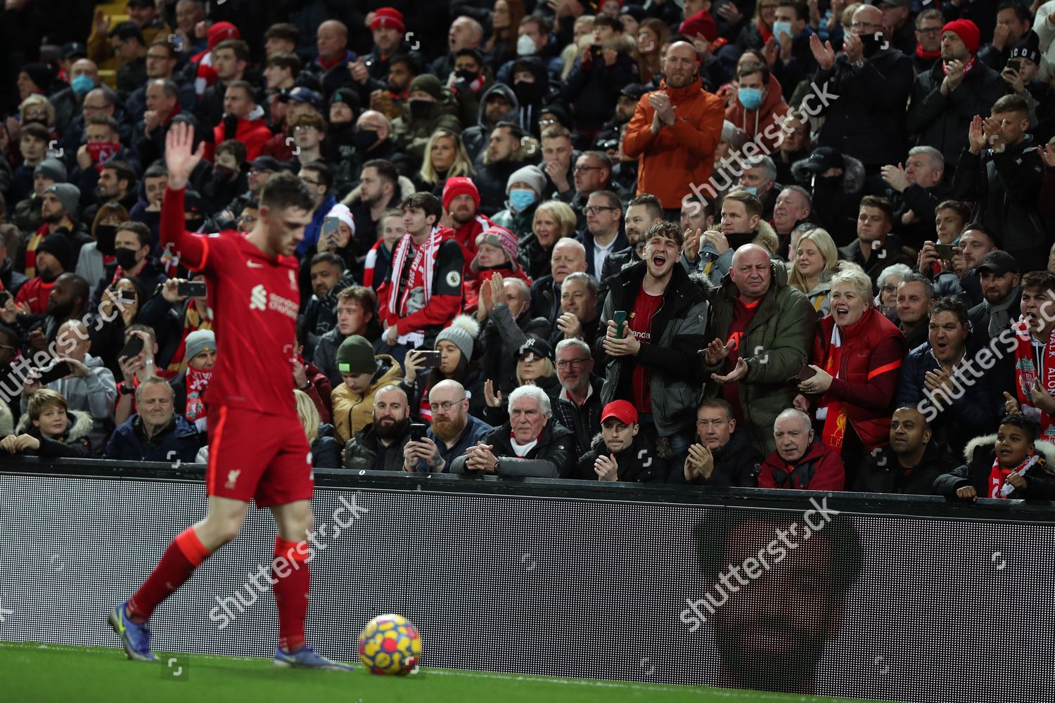 Liverpool Fans Shout Encouragement Andrew Robertson Editorial Stock ...