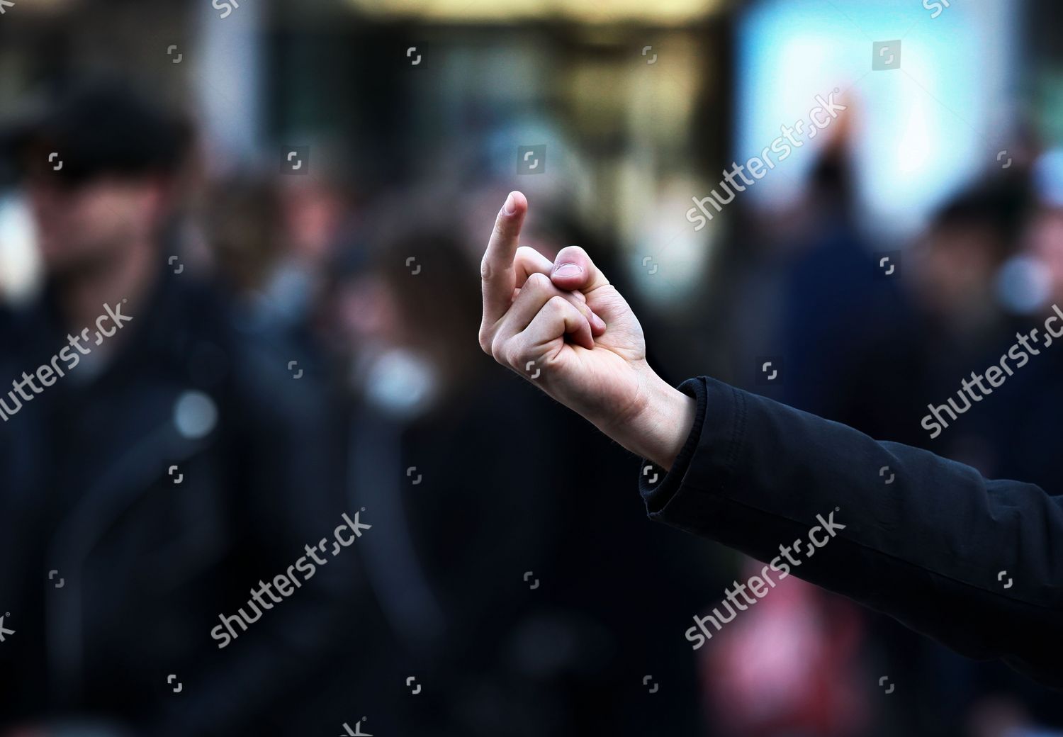 Someone Showing Fuck Off Middle Finger Editorial Stock Photo - Stock ...