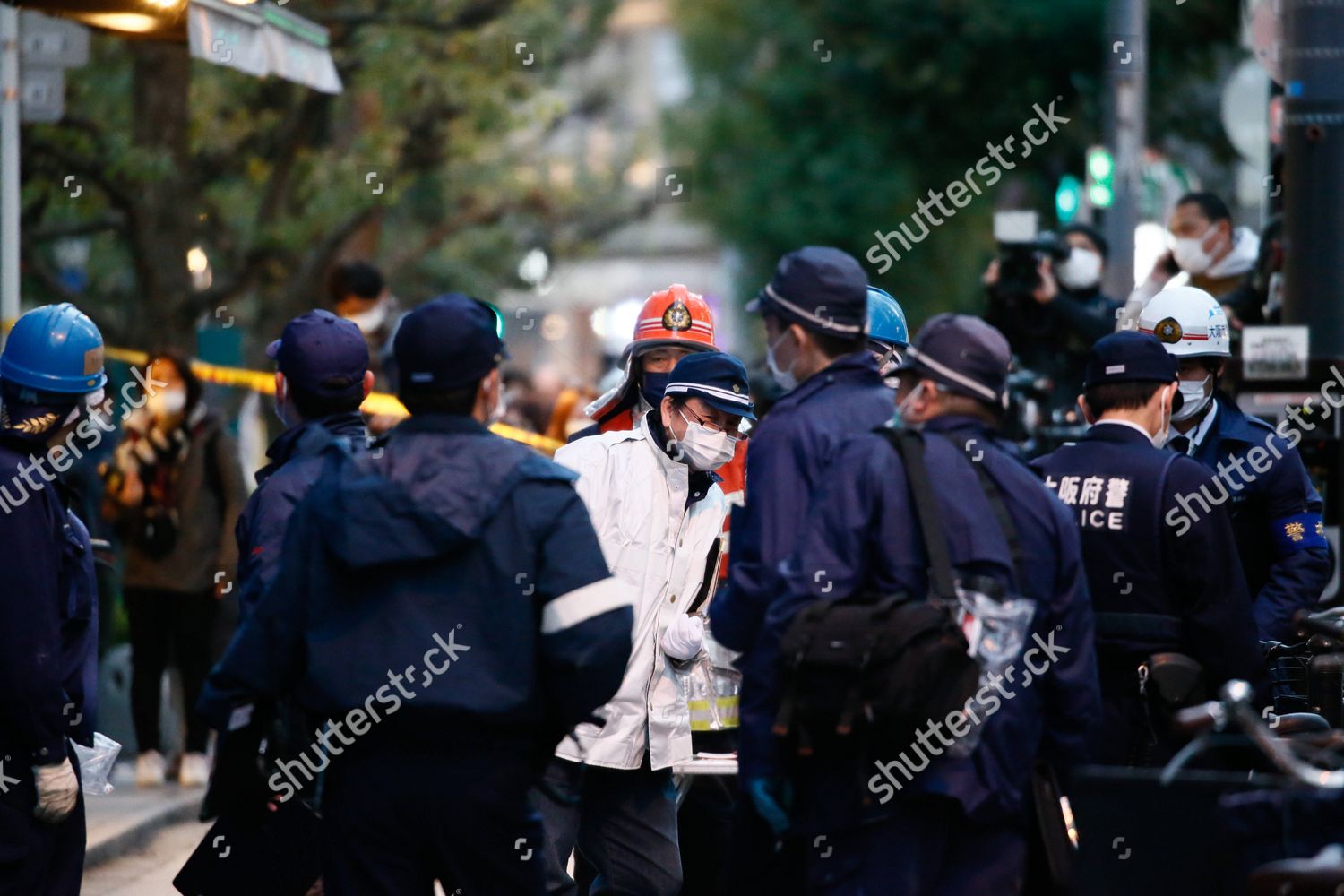 Police Officers Seen Fire Site Osaka Editorial Stock Photo - Stock ...