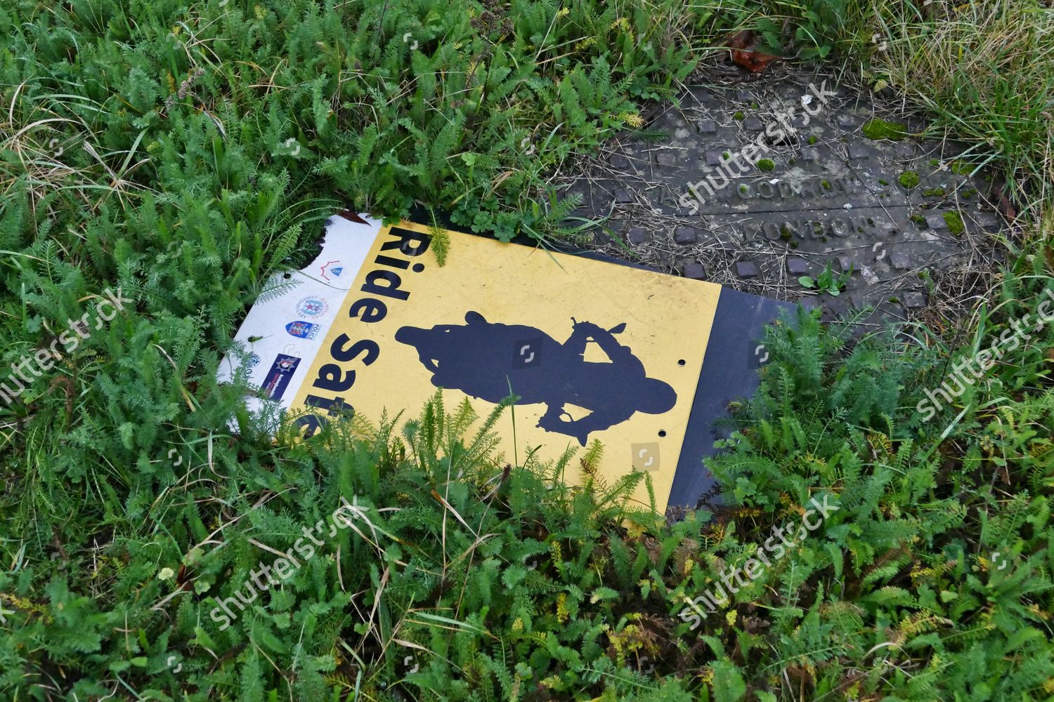 Ride Safe Sign Has Been Knocked Editorial Stock Photo - Stock Image ...