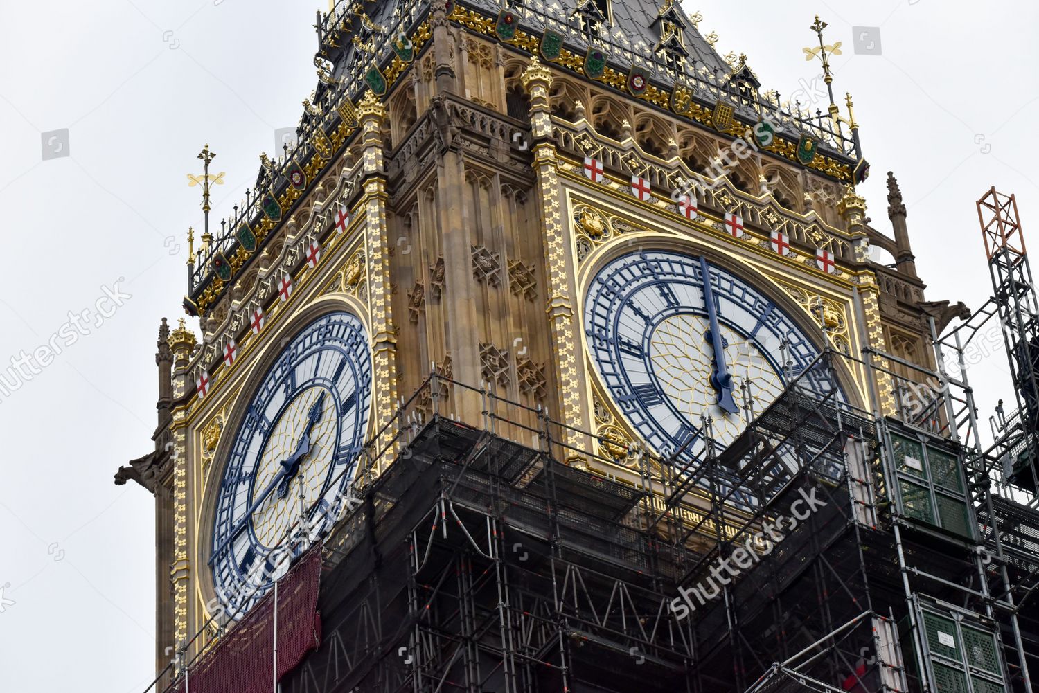 Two Clock Faces Big Ben Telling Editorial Stock Photo - Stock Image ...