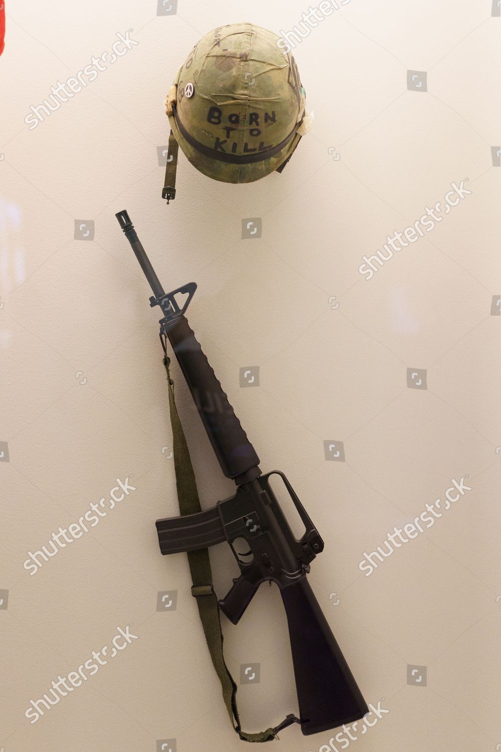 Bofun Helmet Peace Symbol Badge M16 Editorial Stock Photo - Stock Image ...