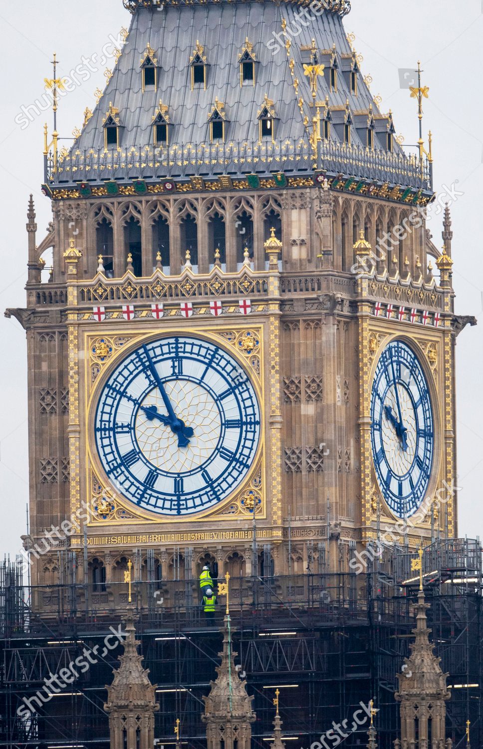 Elizabeth Tower Clock Faces Now Completely Editorial Stock Photo ...