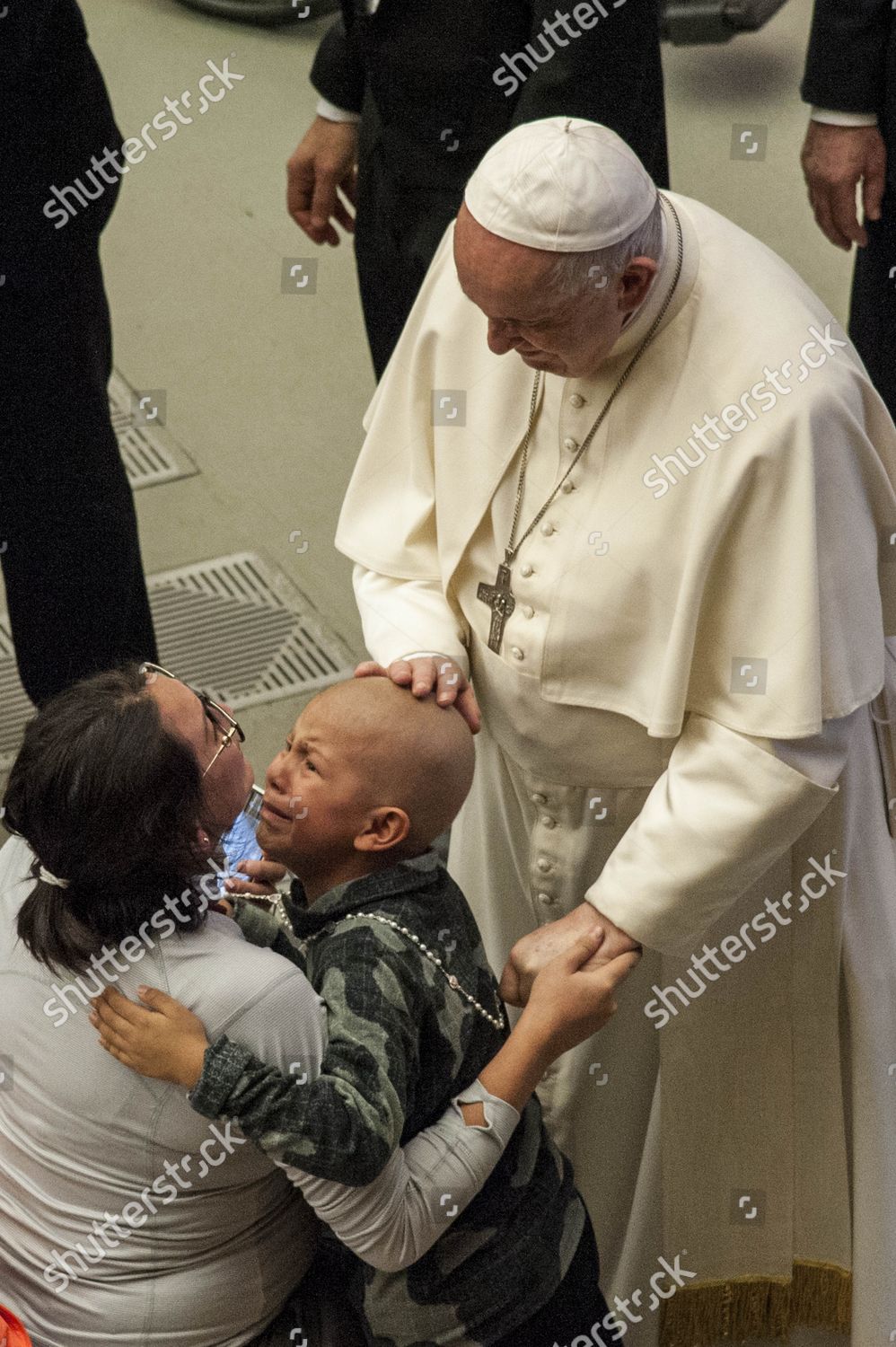Pope Francis Blesses Crying Child During Editorial Stock Photo - Stock ...
