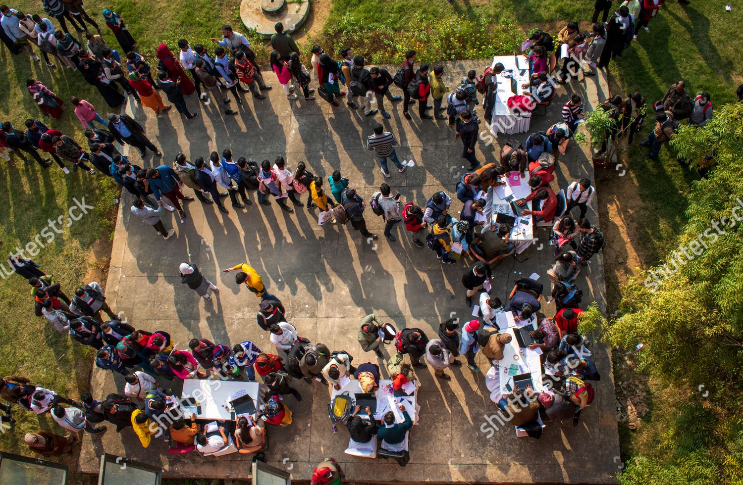 People Standing Queue Registration Job Fair Editorial Stock Photo ...