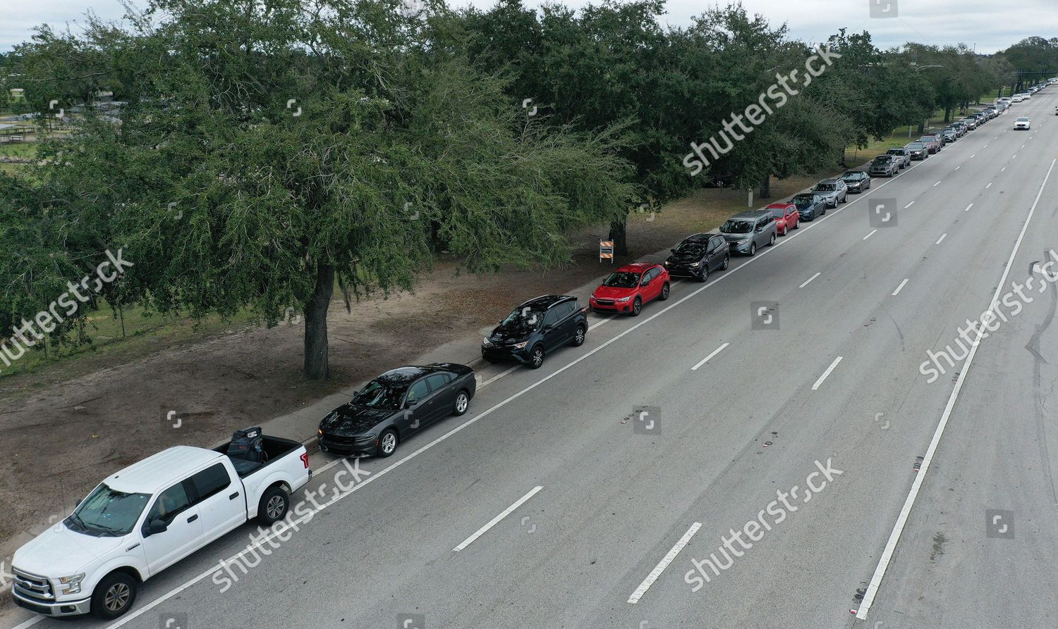 Long Line Cars Seen Entrance Covid19 Editorial Stock Photo - Stock ...