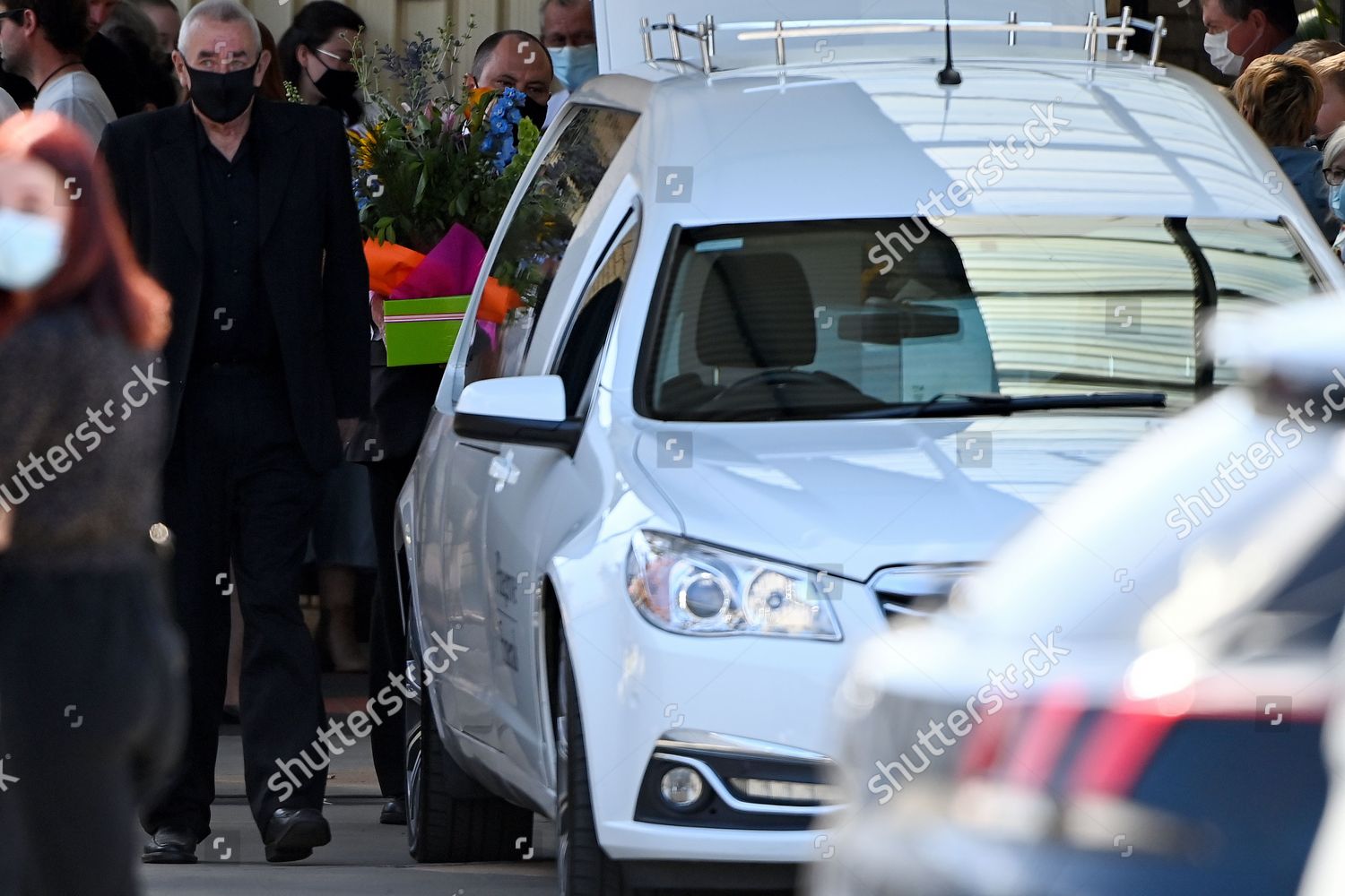 Flowers Placed Hearse Alongside Coffin Zane Editorial Stock Photo ...