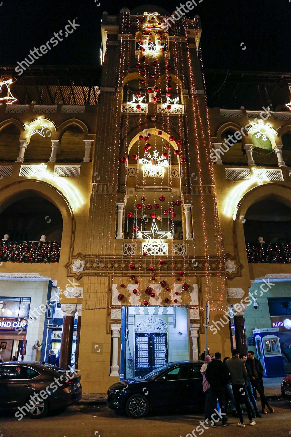 Streets Buildings Heliopolis District Decorated Lights Editorial Stock ...