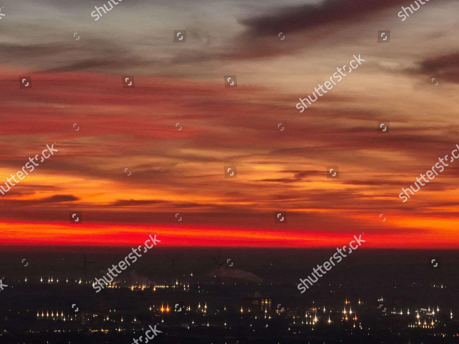 Red Sky Before Sunrise This Morning Editorial Stock Photo - Stock Image ...