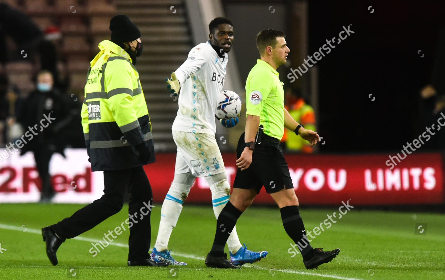 Goalkeeper Brice Samba Nottingham Forest Confronts Editorial Stock ...