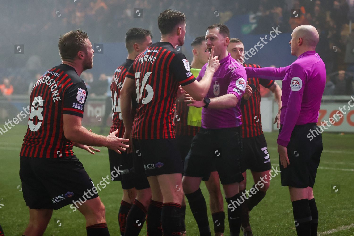 Referee Simon Mather Trys Calm Hartlepool Editorial Stock Photo - Stock ...