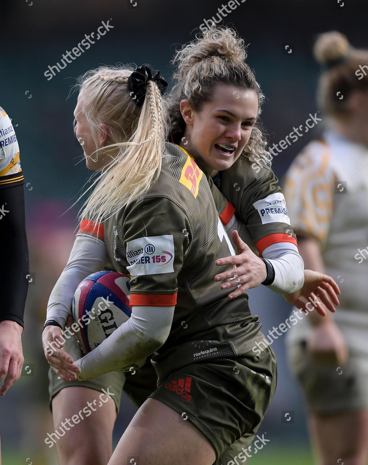 Heather Cowell Harlequins Celebrates Scoring Try Editorial Stock Photo ...