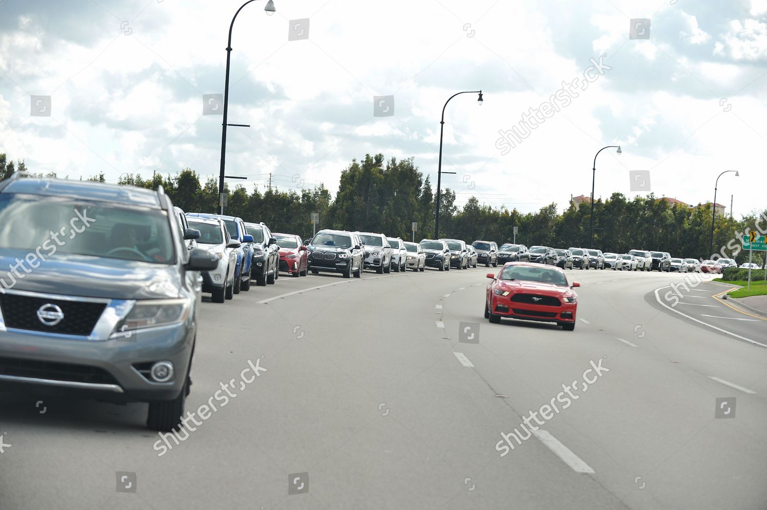 Long Cars Lines Forms Broward County Editorial Stock Photo - Stock ...