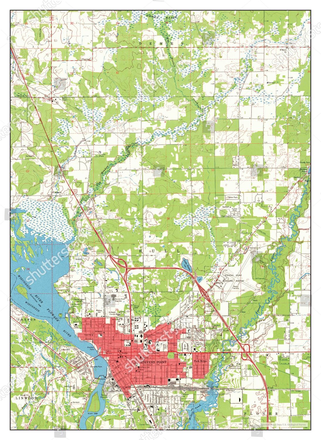 Usa Timeless Maps Stevens Point Wisconsin Editorial Stock Photo - Stock ...