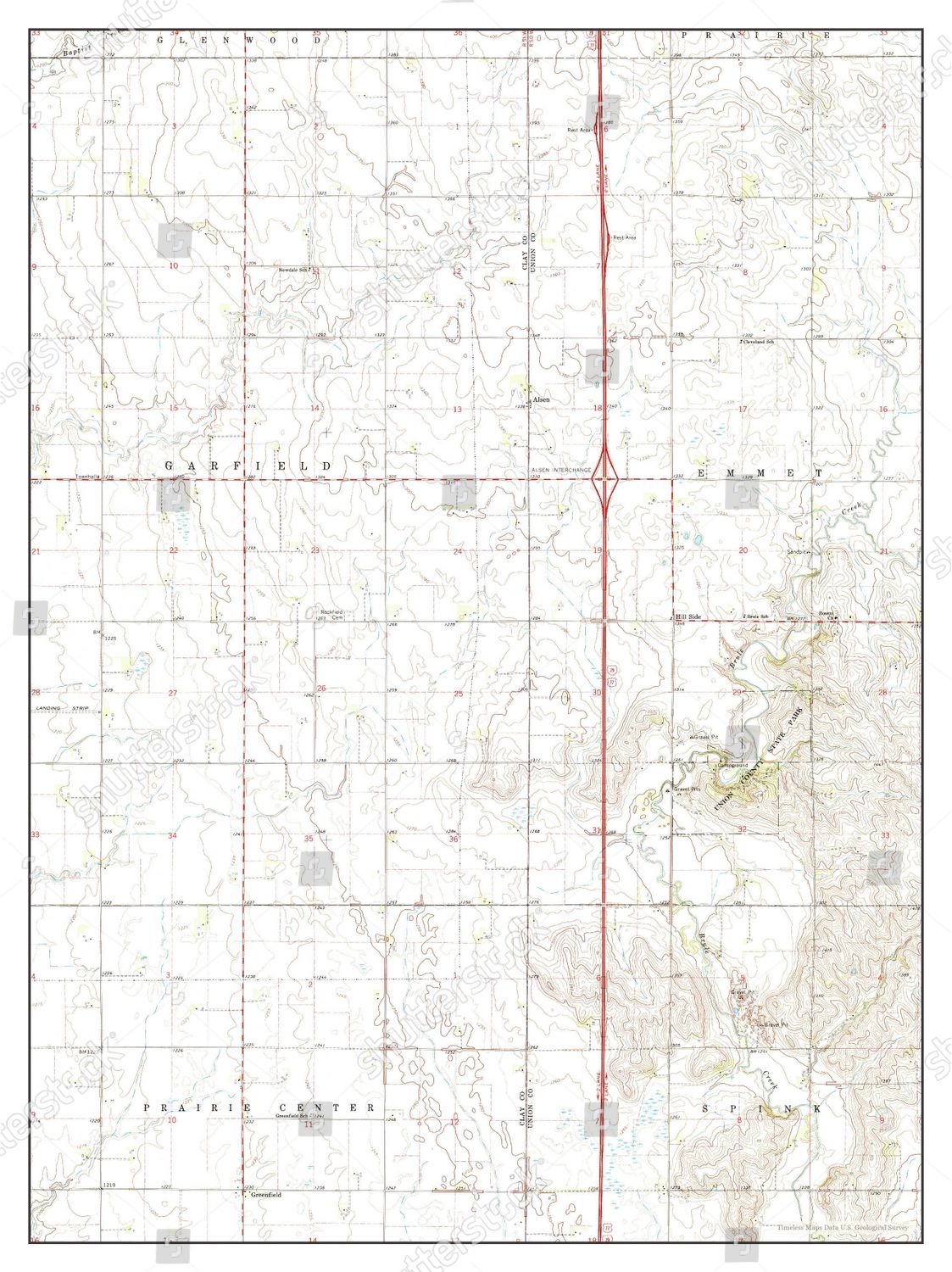 Usa Timeless Maps Alsen South Dakota Editorial Stock Photo - Stock ...