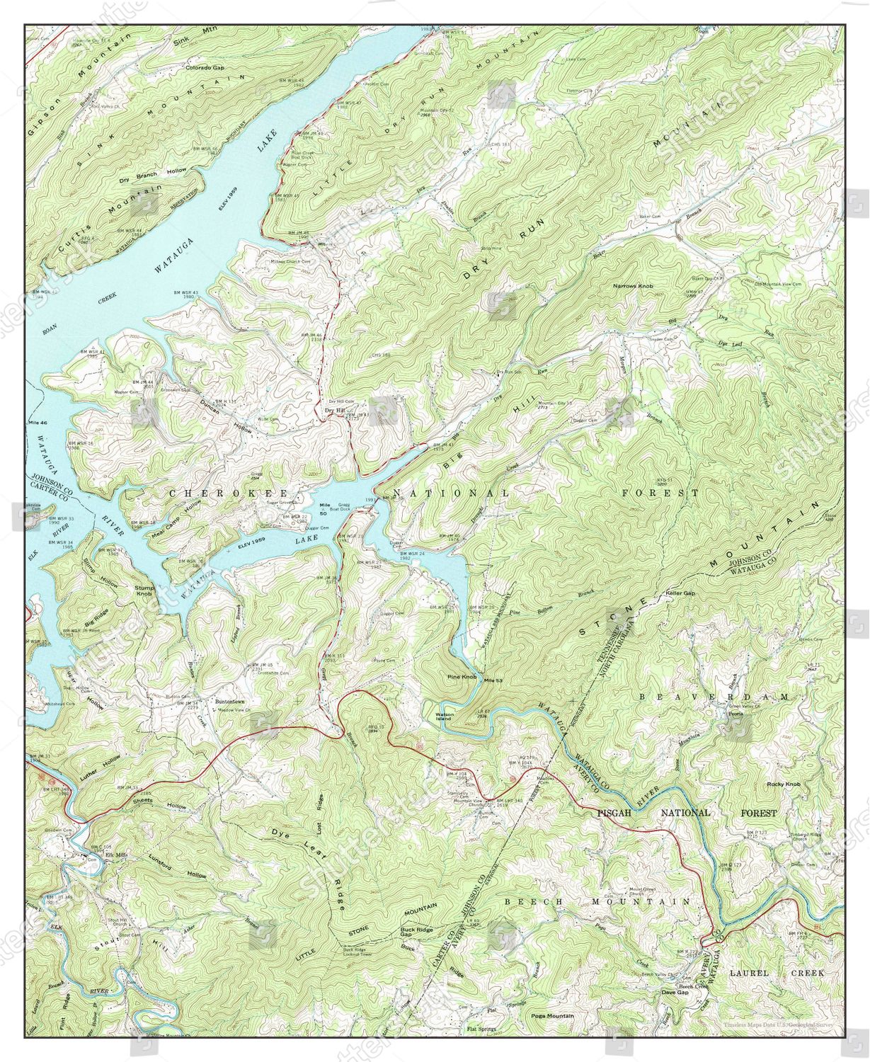 Usa Timeless Maps Elk Mills Tennessee Editorial Stock Photo - Stock ...