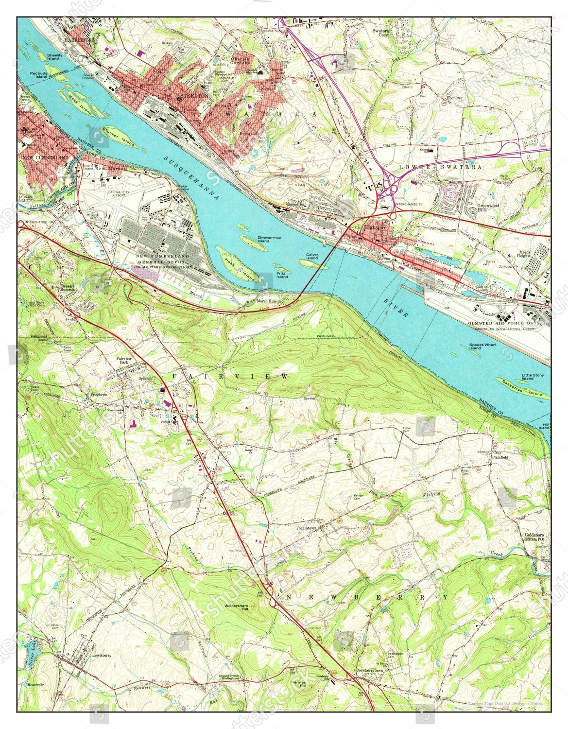 Usa Timeless Maps Steelton Pennsylvania Map Editorial Stock Photo ...
