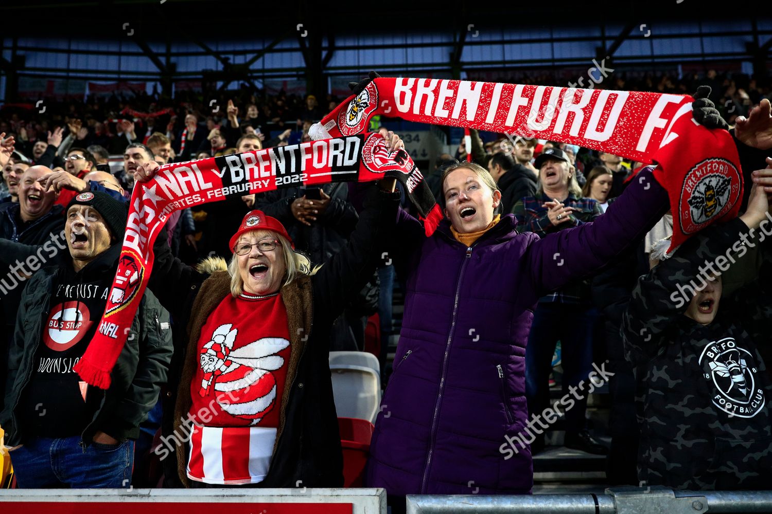 Brentford Fans Celebrating Final Whistle After Editorial Stock Photo ...