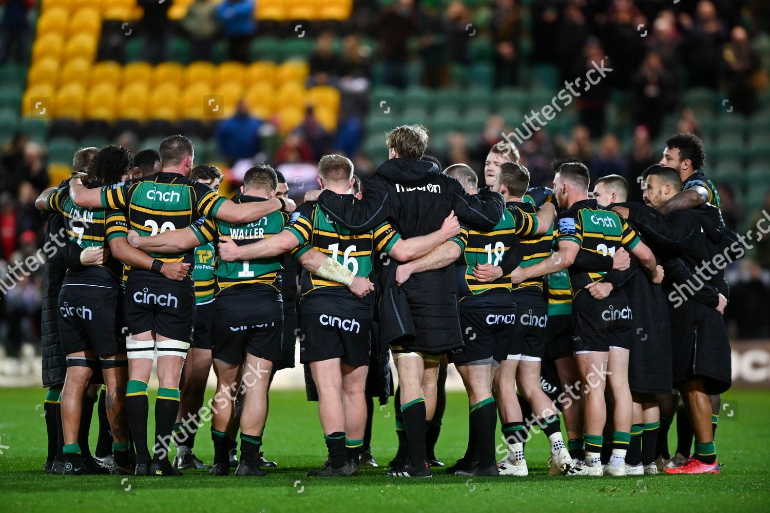 Northampton Saints Team Huddle Together After Editorial Stock Photo ...