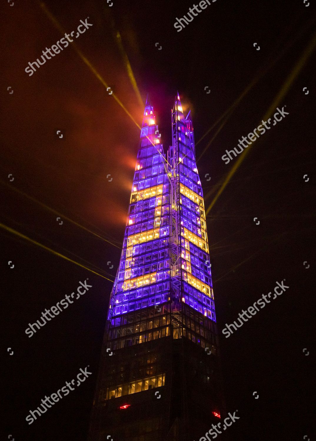 New Year Celebrated Light Show Shard Editorial Stock Photo - Stock ...