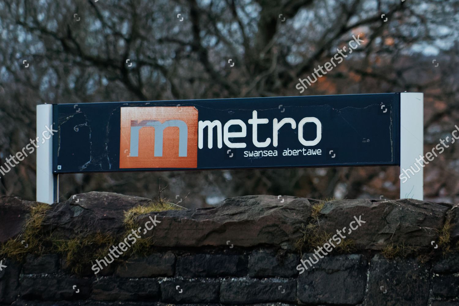 Metro Bus Stop Sign By Slip Editorial Stock Photo - Stock Image ...