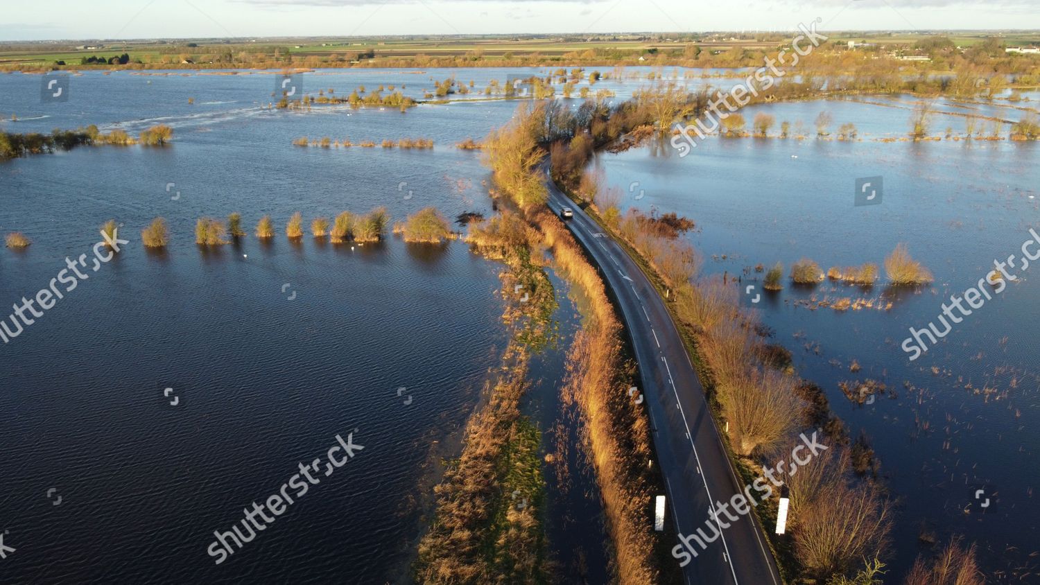 Welney Wash Area Beginning Fill Flood Editorial Stock Photo - Stock ...
