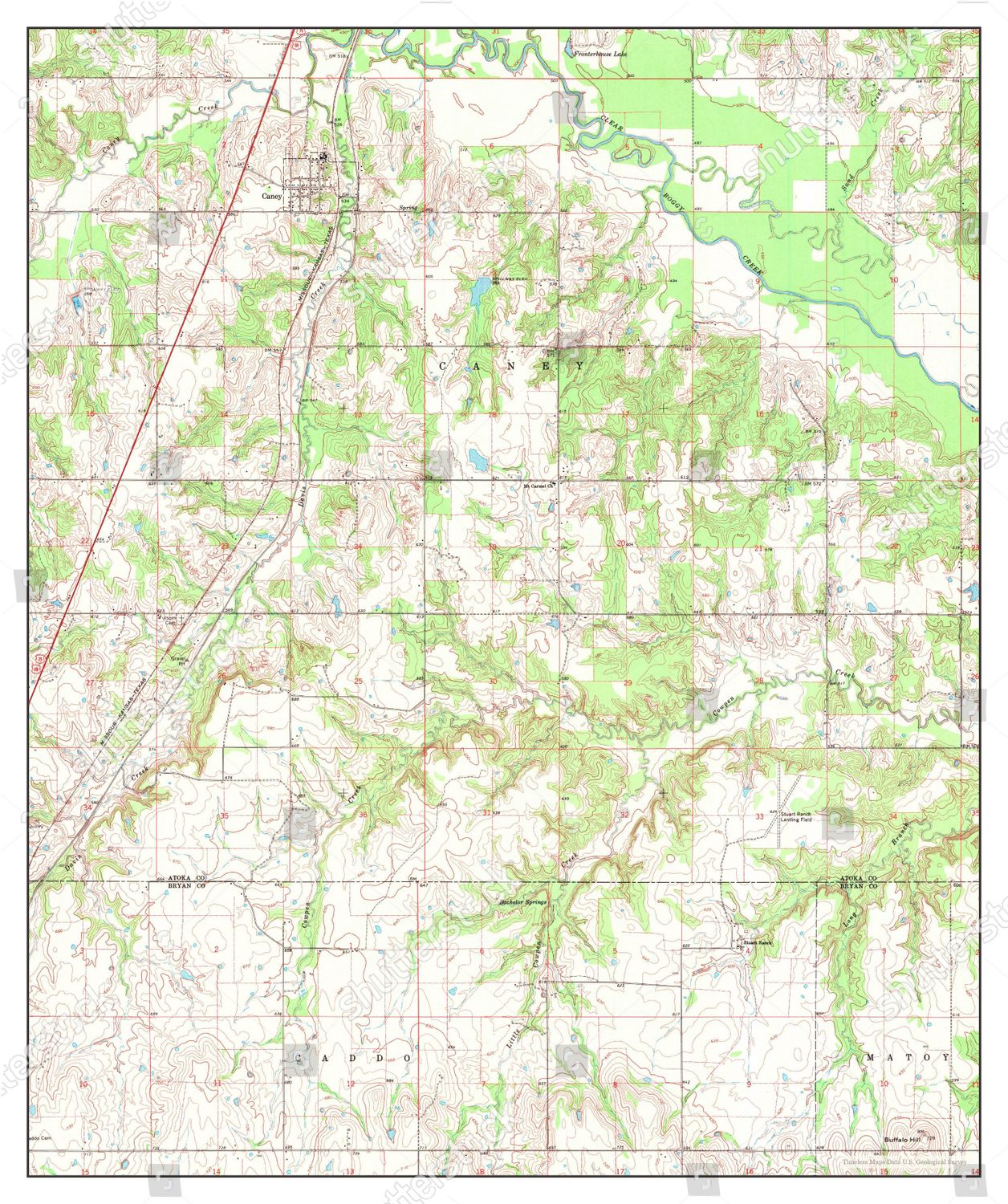 Usa Timeless Maps Caney Oklahoma Map Editorial Stock Photo - Stock ...