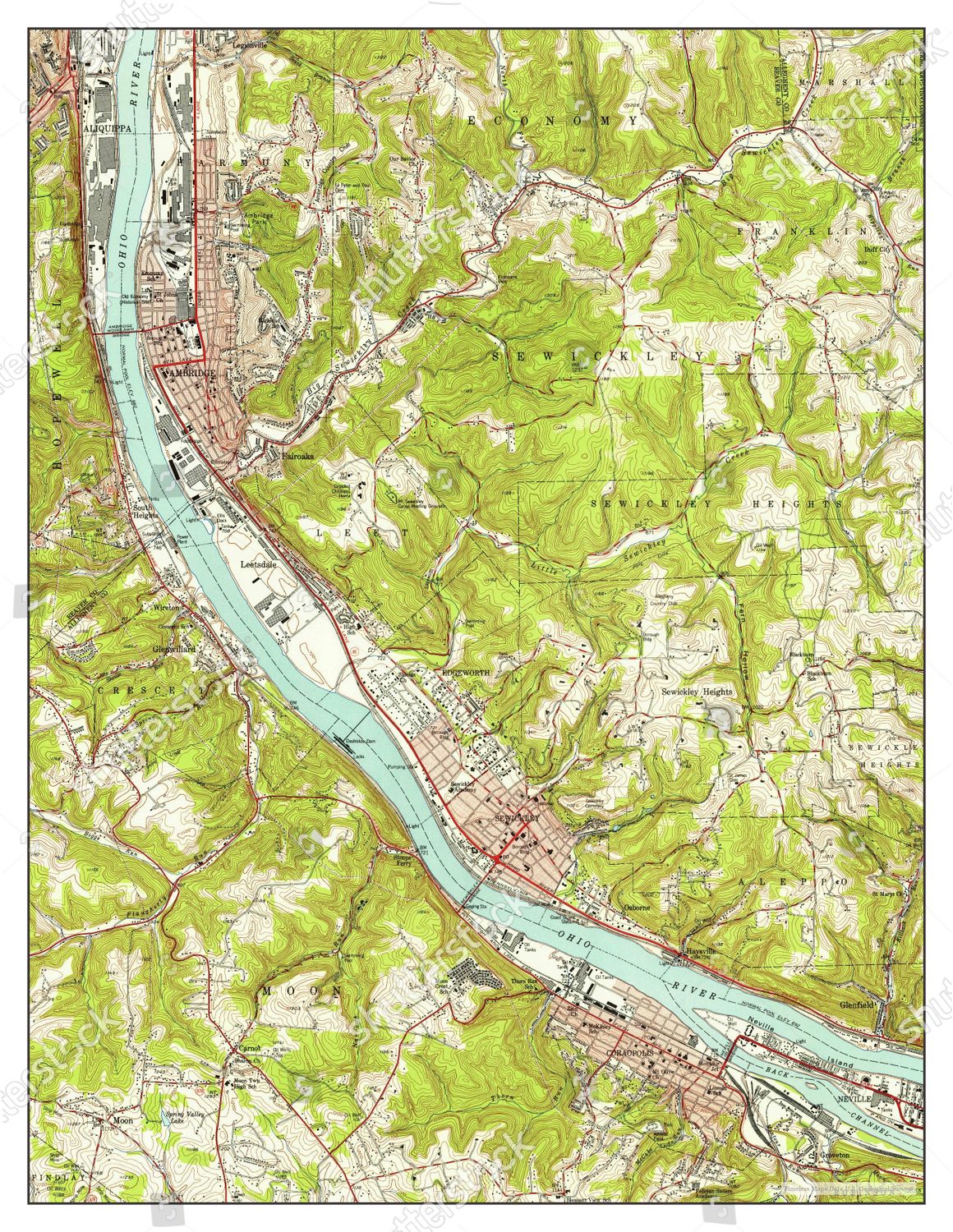 Usa Timeless Maps Ambridge Pennsylvania Map Editorial Stock Photo ...